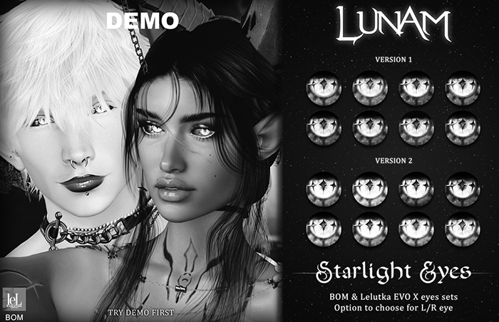 Second Life Marketplace - [DEMO] LUNAM ⋅ ⋆☽︎⋅ Starlight Eyes ⋅☾⋆ ⋅
